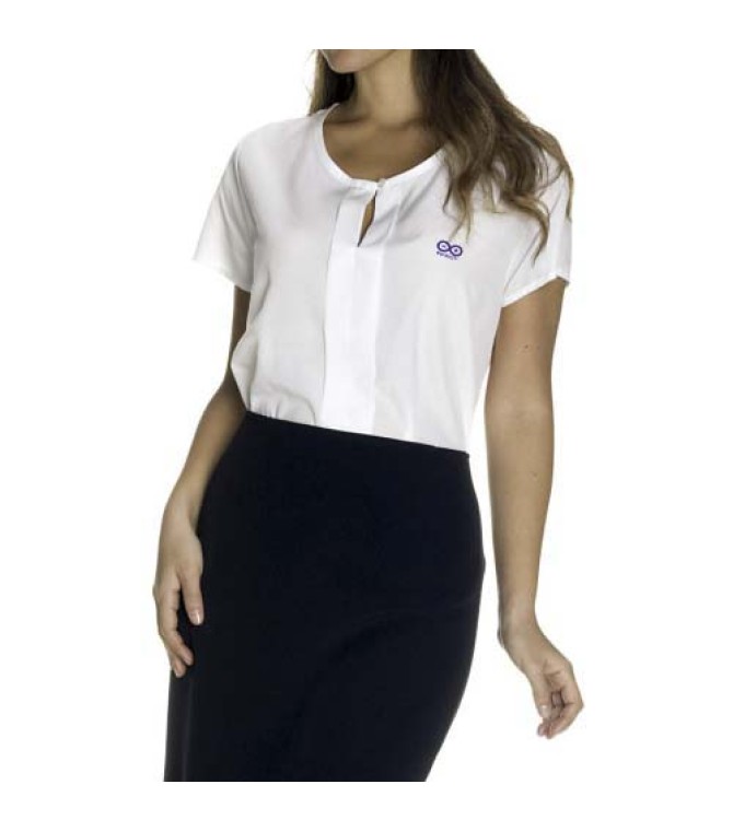 White T-Shirt & Black Skirt Receptionist Uniform with Logo